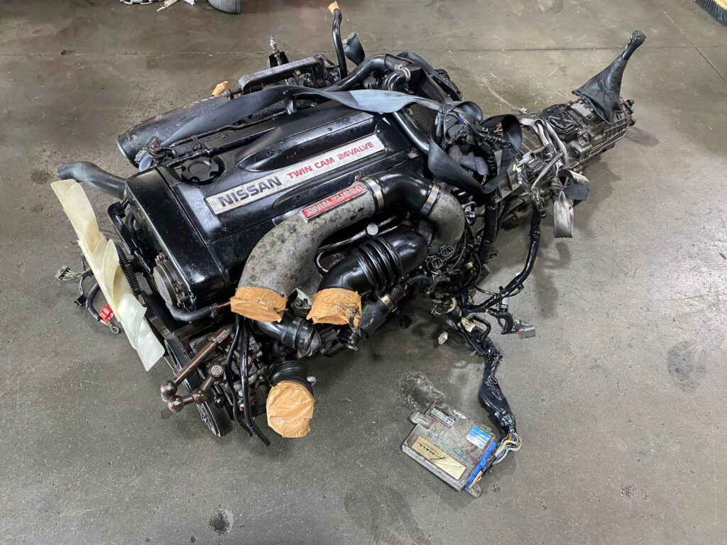 JDM NISSAN SKYLINE RB26 DET ENGINES 5 SPEED AWD TRANSMISSION UNCUT WIRE ...